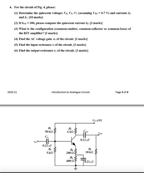 [get answer] 4 for the circuit of fig 4 please 1 determine the