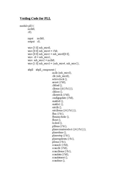 Verilog Pll Code For Engineers Pdf Software Engineering