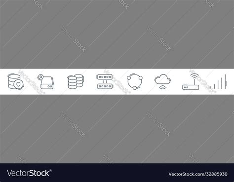 Network And Database Line Icons Linear Set Vector Image
