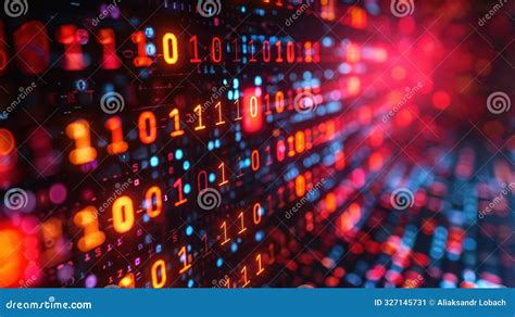 Background with Streaming Binary Code. Digital Binary Data and a Matrix Background with a ...