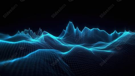 hud display of polygonal waves with connecting dots and lines intricate
