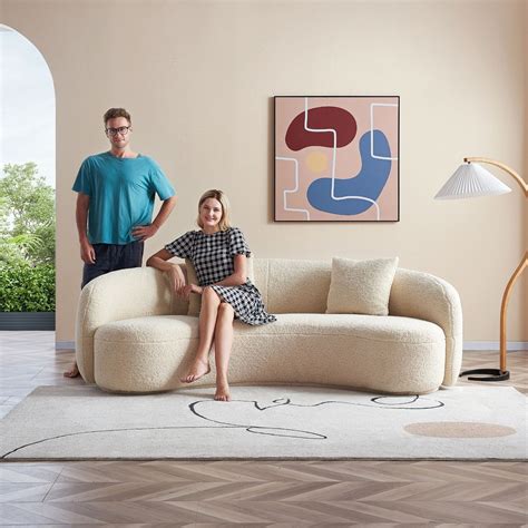The Eclipse 3 Seater Beige Velvet Living Room White Sideboard