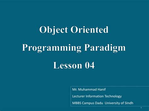 Ppt Object Oriented Programming Paradigm Lesson 04 Powerpoint