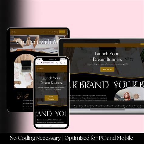 Squarespace Website Template Mocha Theme Custom Website Squarespace Design Diy Website Design