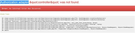 Authentication Authorization Adapter Was Not Found In Cakephp Stack