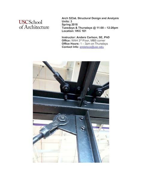 PDF Arch AL Structural Design And Analysis Units Spring Web App Usc Edu Soc Syllabus