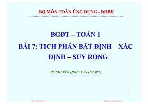 SOLUTION: Ly thuyet ve tich phan bat dinh, xac dinh va suy rong - Studypool
