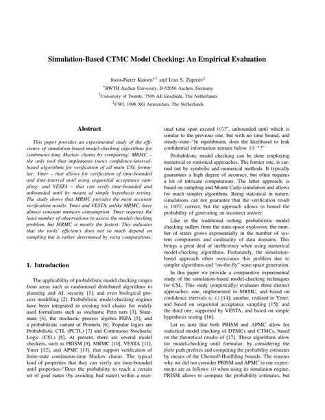 pdf simulation based ctmc model checking an empirical evaluation