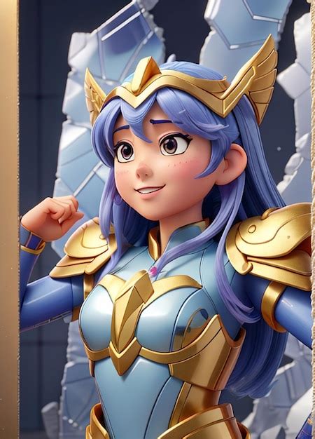 Premium Ai Image A Girl In A Blue Costume