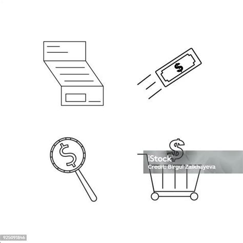 금융 은행 업무와 돈 간단한 선형 아이콘 세트입니다 간단한 개요 아이콘 0명에 대한 스톡 벡터 아트 및 기타 이미지 0명 디자인 벡터 Istock