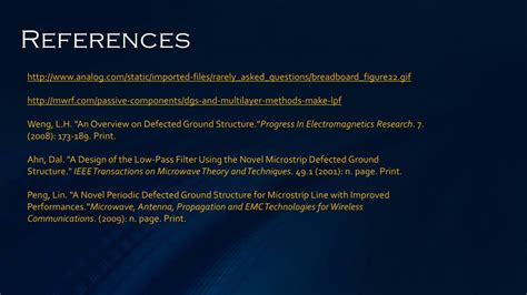 Ppt Optimizing Microstrip Lines Using Defected Ground Structures Dgs Powerpoint Presentation