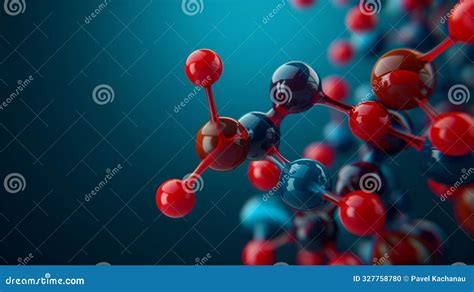 Red And Blue Spheres Connected By Thin Rods Form A Molecular Structure Stock Illustration