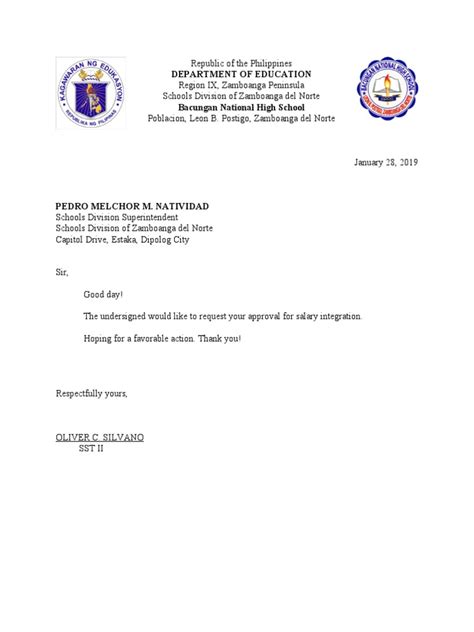 Letter Request For Integration Pdf