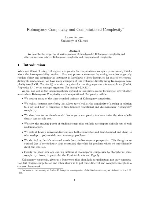 pdf kolmogorov complexity and computational complexity