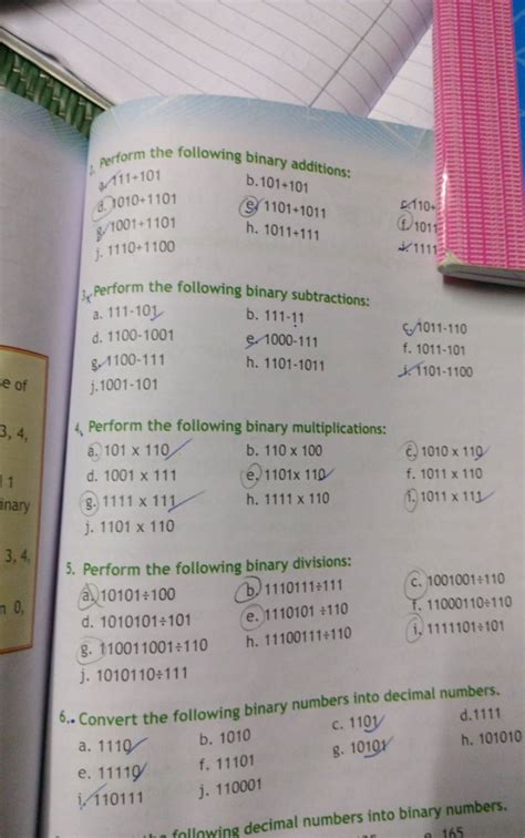 1111×111 H 1111×110 I 1011×111 J 1101×110 34 5 Perform The Followi