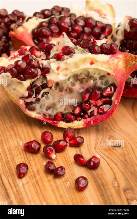 A Pomegranate Punica Granatum Bought From A Supermarket Opened And