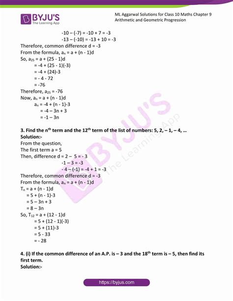 Ml Aggarwal Solutions For Class 10 Maths Chapter 9 Arithmetic And Geometric Progression Download