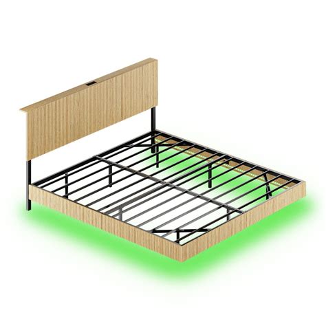 Floating Bedstead With Charging Station And Led Lights Tuesday Morning