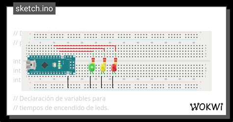 Semáforo Leds Wokwi Esp32 Stm32 Arduino Simulator