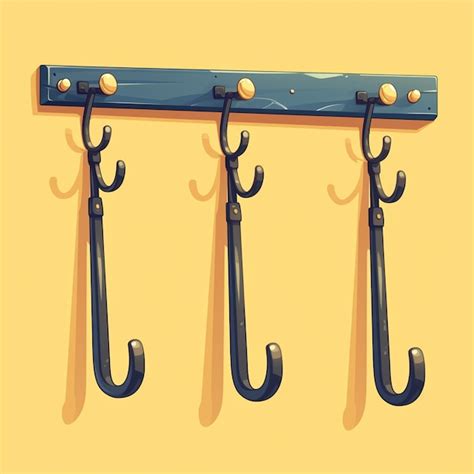 Rustic Wallmounted Coat Hooks Premium Ai Generated Vector
