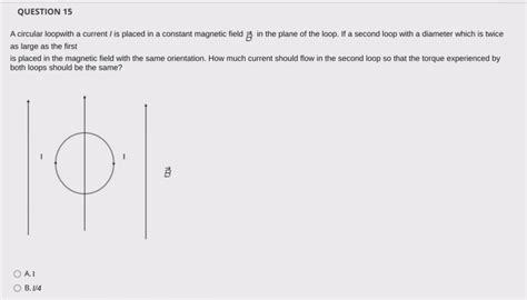 Solved QUESTION A Circular Loopwith A Current Is Placed Chegg