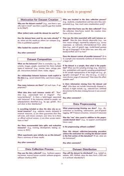 Datasheets For Datasets DeepAI