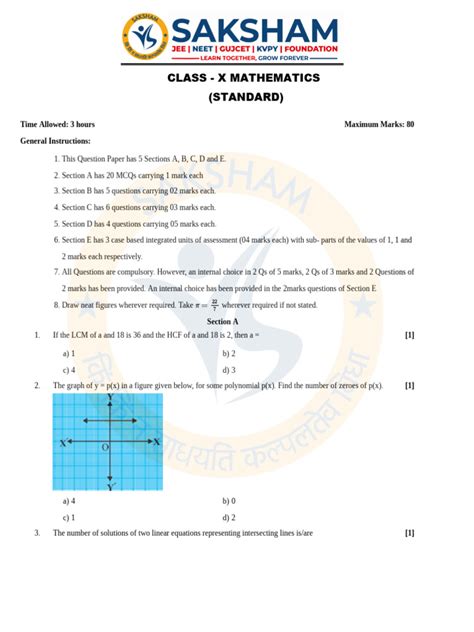 Class 10 Maths Standard Pdf Zero Of A Function Equations