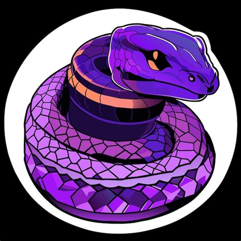 Ilustración De Pegatina De Pitón Matorral De Amatista Vector Premium