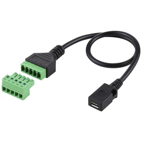 Micro USB Female to 5 Pin Pluggable Terminals Solder-free USB Connector ...