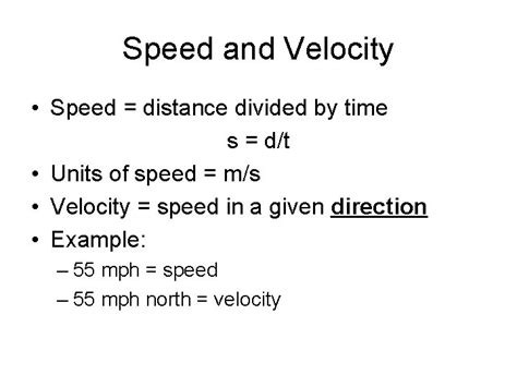 Physics GHSGT Review Speed And Velocity Speed Distance