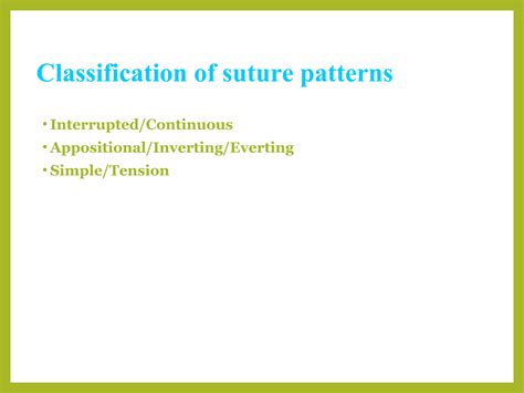 Basic Suture Patterns Ppt