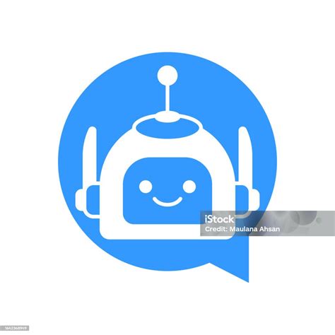로봇 챗봇 벡터 디자인 버블 스피치 사인에 분리된 로봇 어시스턴트 아이콘 Brand Name Online Messaging