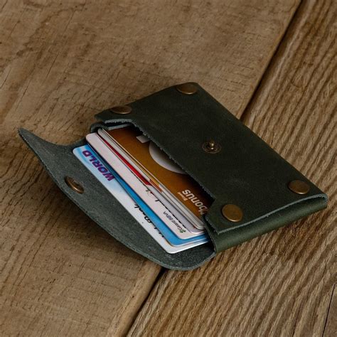 Mini Card Holder Handmade Cardholder Leather Card Case Handcrafted