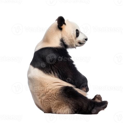 Giant Panda Side View Full Body Isolate On Transparency Background