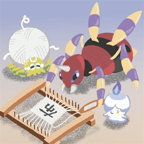 Litwick Ariados And Tarountula Pokemon Drawn By Microtsubuya