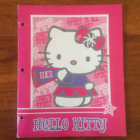 2005 Y2k Pink Hello Kitty Cheerleader Folder With 3 Depop