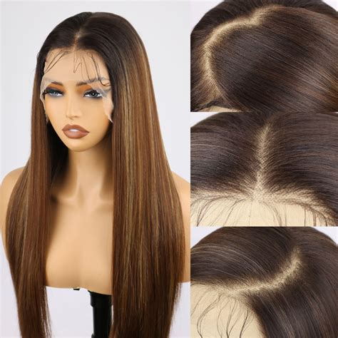 Skuri 13×4 Chocolate Brown Lace Front Wig With Highlights
