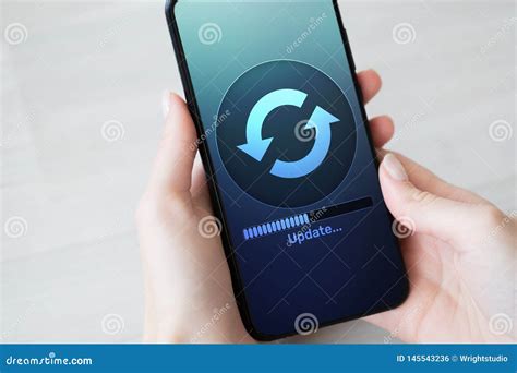 Software Update Downloading Progress On Smartphone Screen Internet And