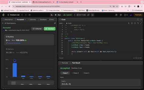 day24 of 100daysofcodingchallenge linked list cycle arjun budda