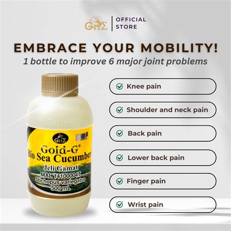 Gold G ® Jeli Gamat Bio Sea Cucumber 金牌海参精华液 500ml X 4 Bottles