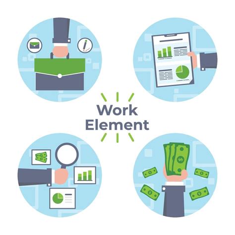 Set Of Work Element 5847196 Vector Art At Vecteezy