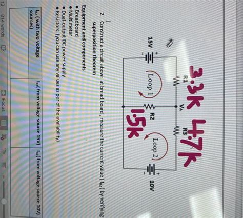 Solved 2 Construct A Circuit Above At Bread Board Measure