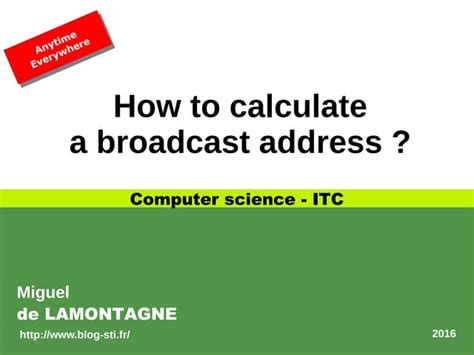 How To Calculate A Broadcast Address Ppt