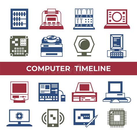 Digital Vector Personal Computer Timeline Stock Illustration
