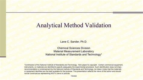 Analytical Method Validation NIST