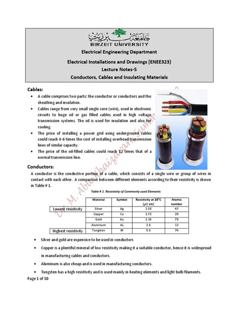 Electrical Engineering Department Electrical Installations And Drawings