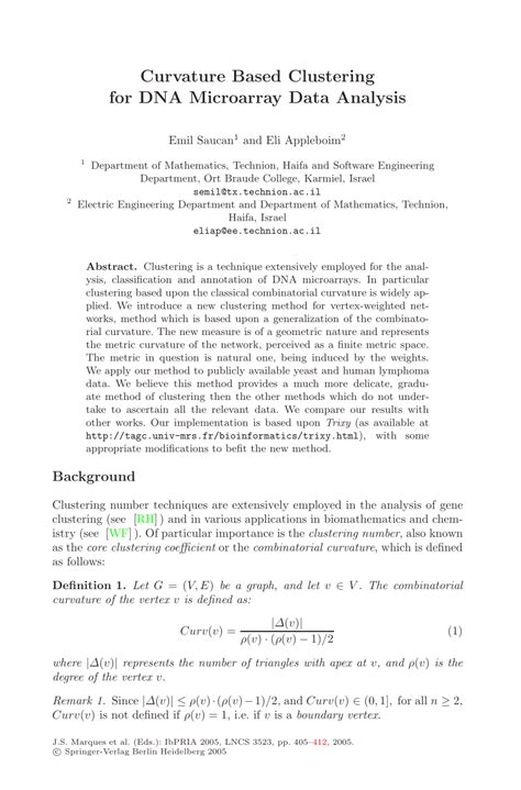 Pdf Curvature Based Clustering For Dna Microarray Data Analysis