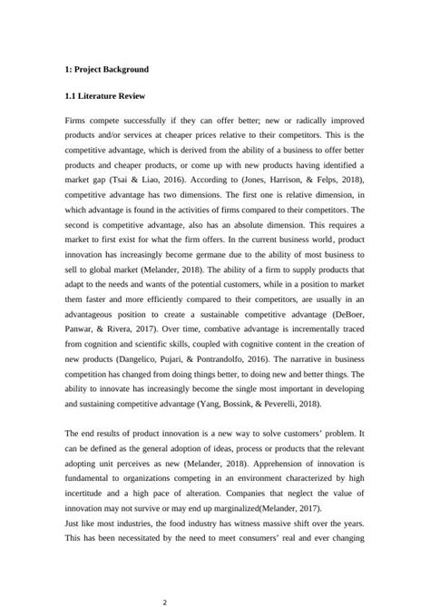 Project Background Sample Assignment