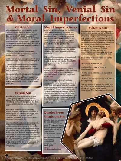 Mortal Sins Venial Sins And Moral Imperfections Explained Teaching Tool