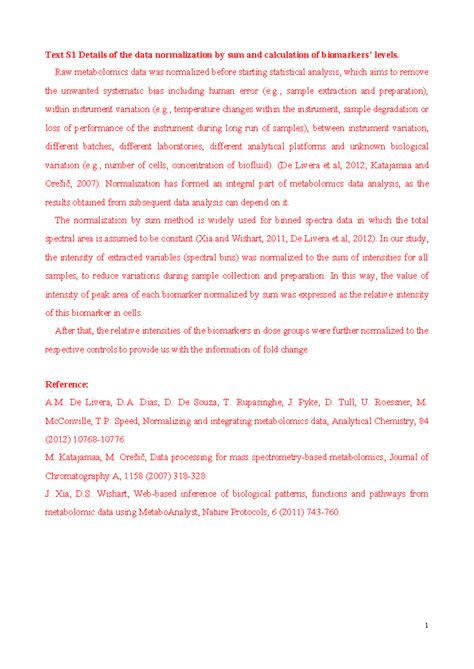 Data Normalization And Biomarker Selection In Metabolomics Analysis